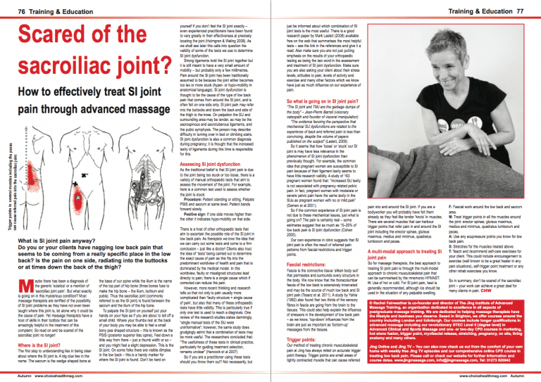 Scared of the sacroiliac joint? How to effectively treat SI joint pain ...